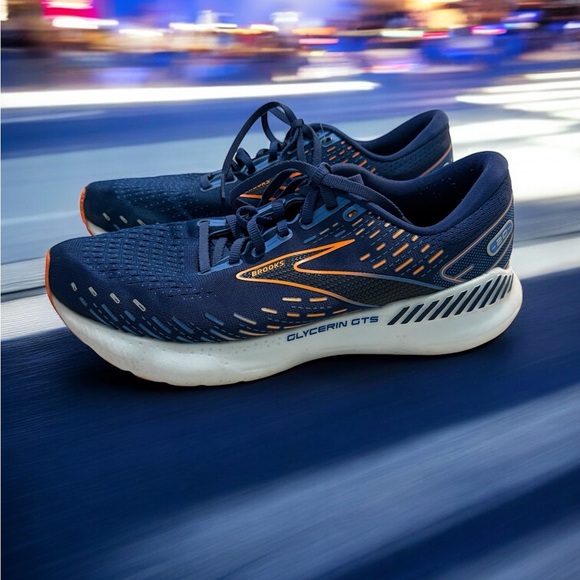 Brooks | Shoes | Brooks Mens Athletic Shoes Navy And Orange Glycerin ...